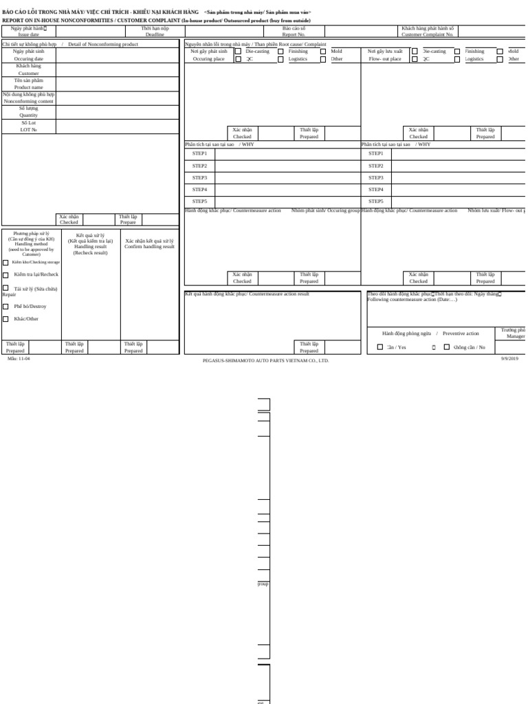 DIE - Internal Complaint - COVER AGB - Mẻ Khuôn & Xước Mặt Ngoài (29.07 ...