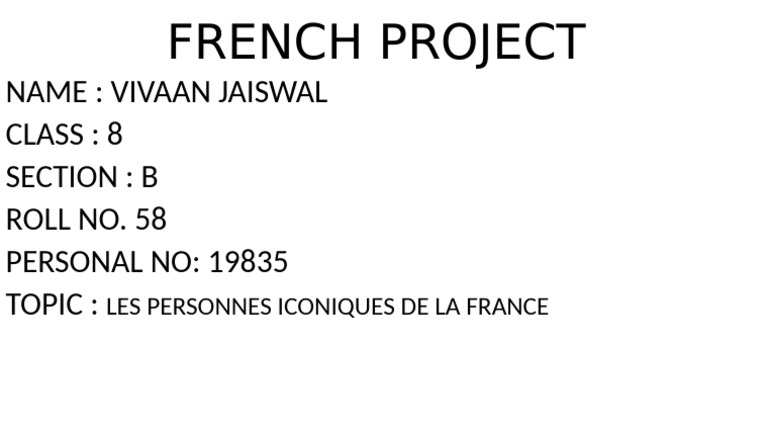 French Project | PDF