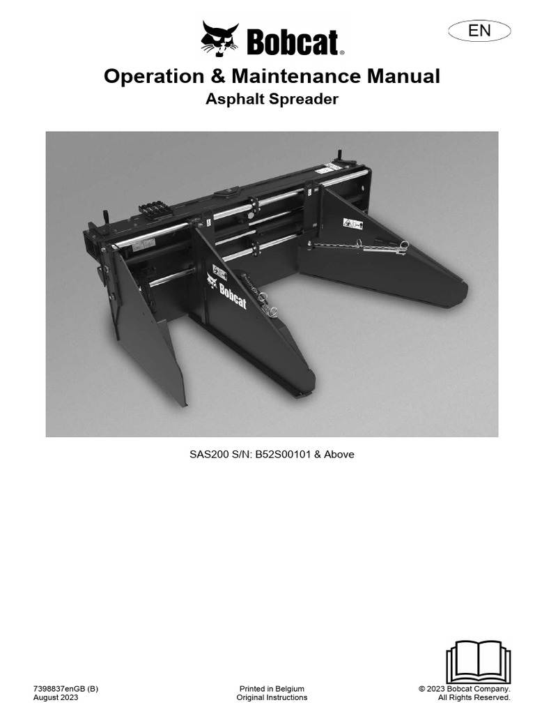 Asphalt Spreader 7398837 EnGB Om | PDF | Loader (Equipment) | Screw