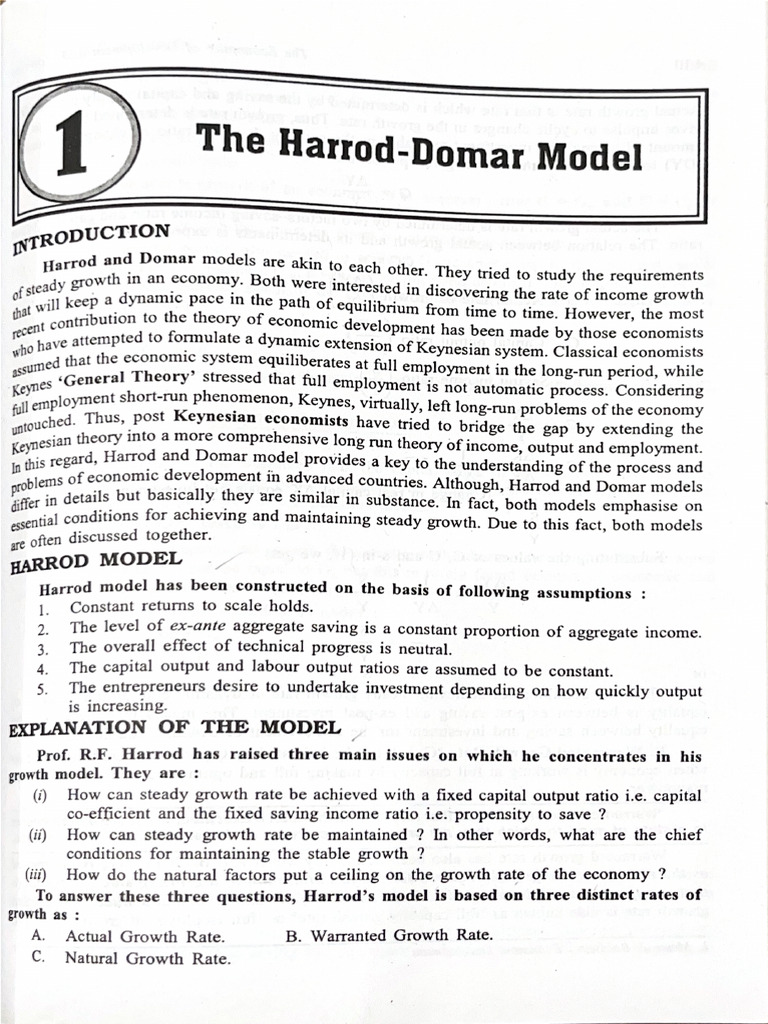 Harrod Domar Model | PDF