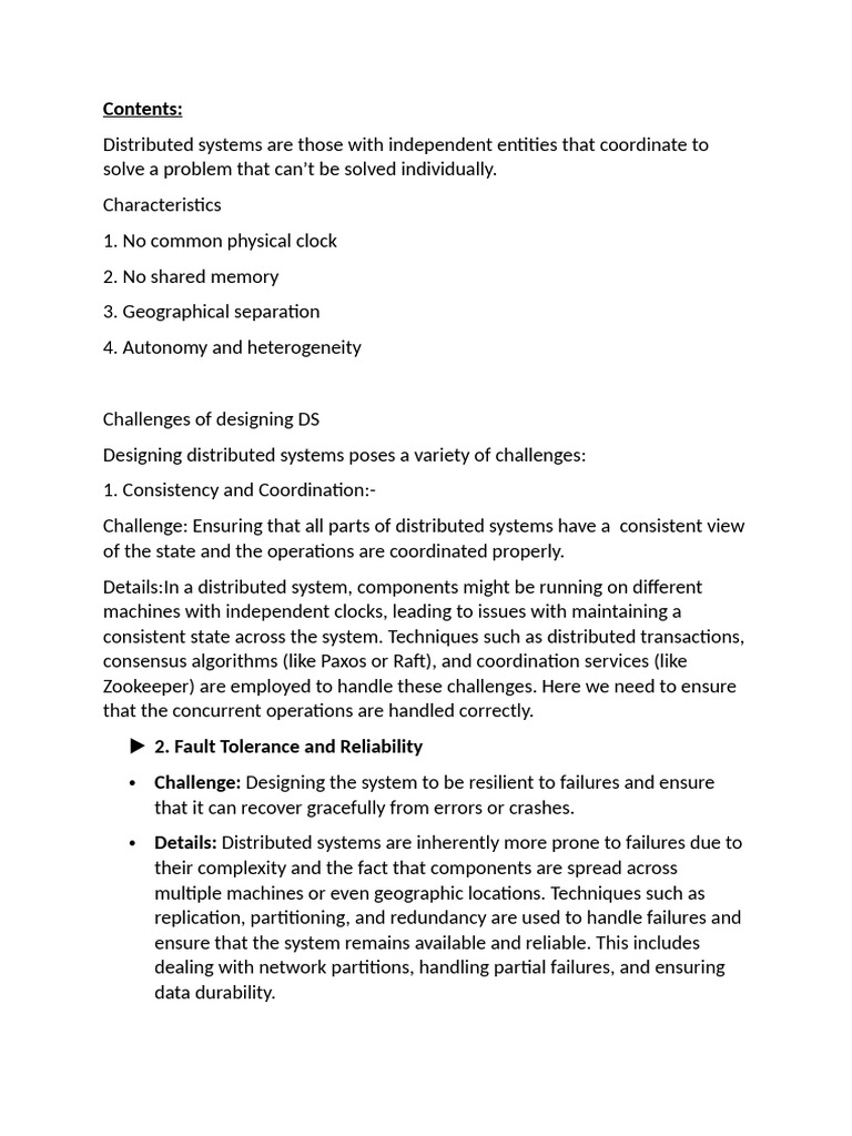 Contents On Challenges of Designing Distributed Systems | PDF | Distributed Computing | Computer ...