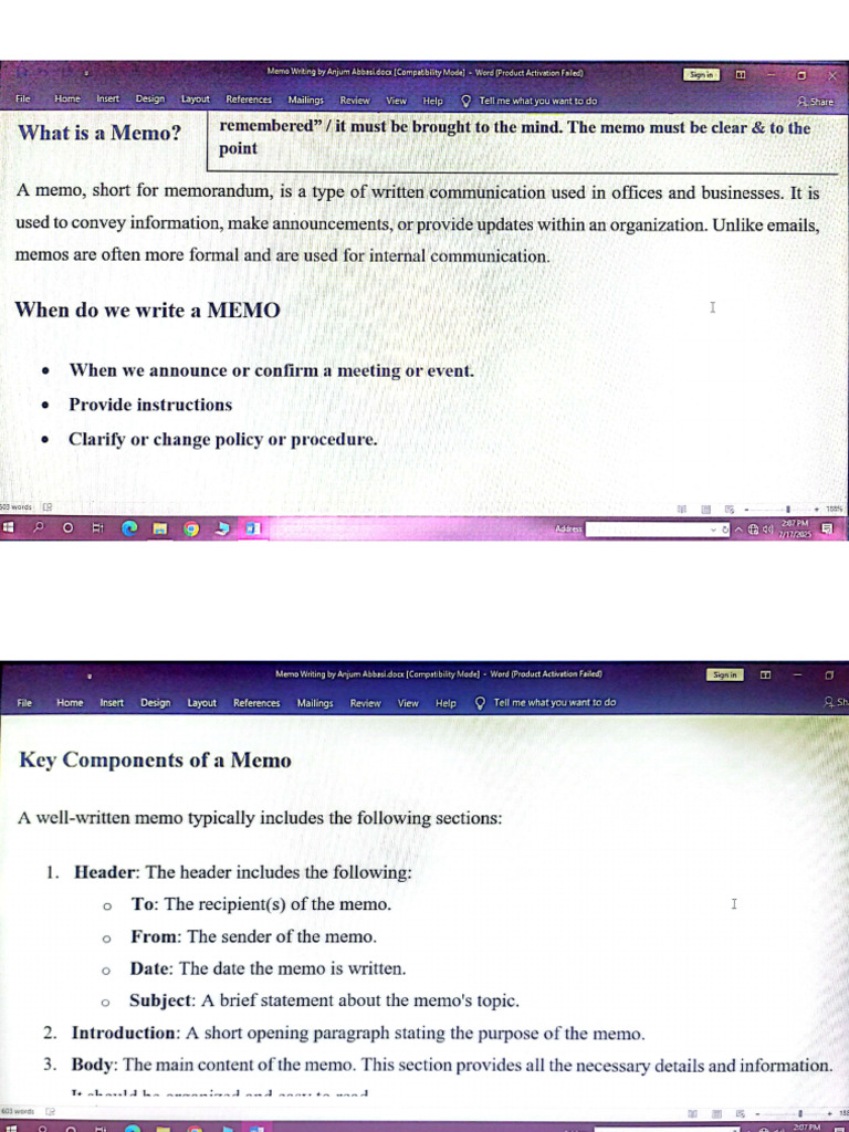 Memo Writing | PDF