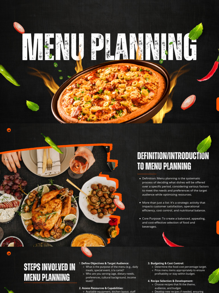Black Modern Food Menu Presentation | PDF | Menu | Taste