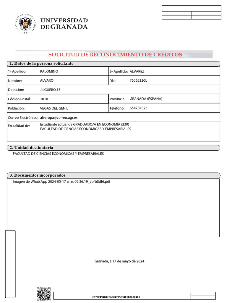 Solicitud Reco | PDF