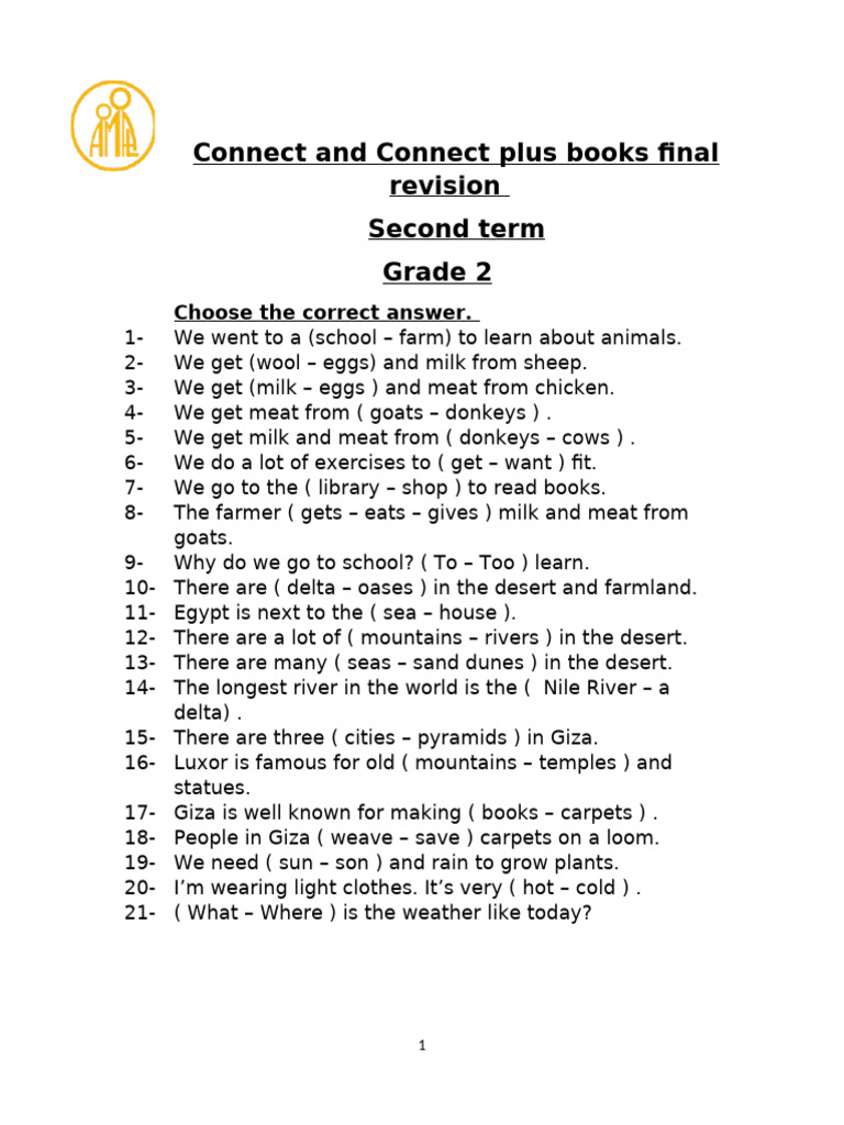 Grade 2 Connect Plus Workbook Answers | PDF
