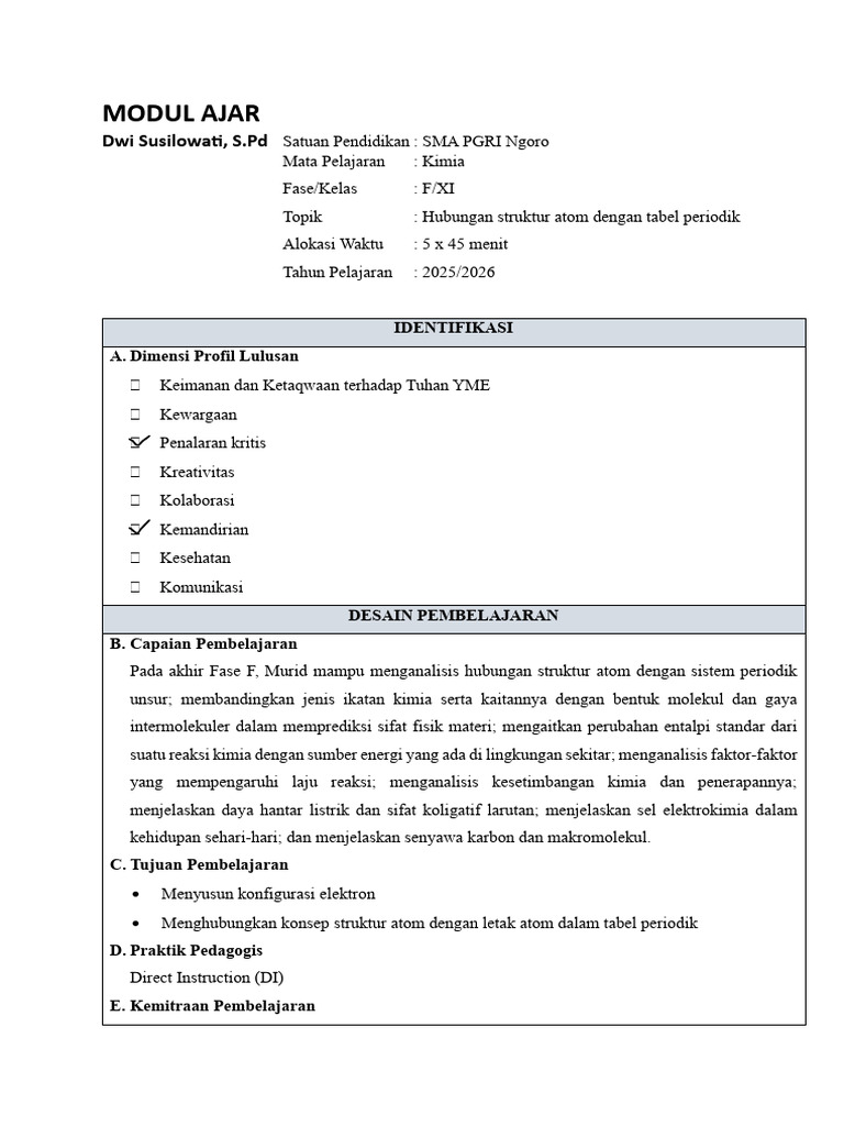 Modul Kimia Xi | PDF