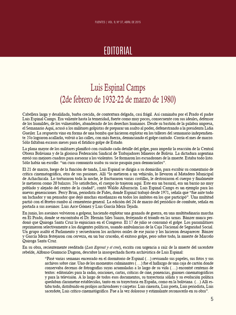 Luis Espinal C. Rev Bol | PDF