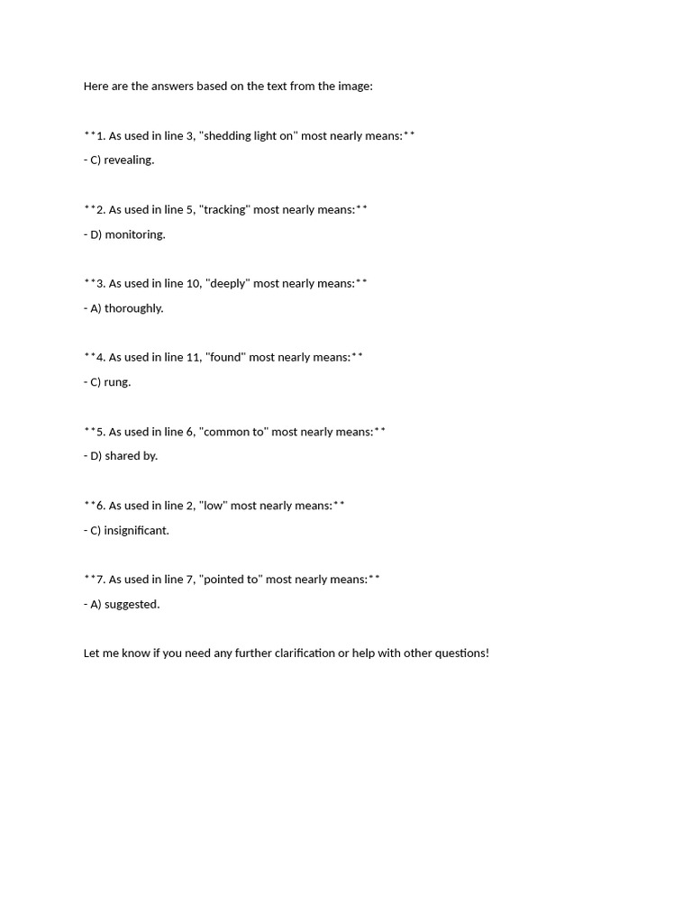 Here Are The Answers Based On The Text From The Image | PDF