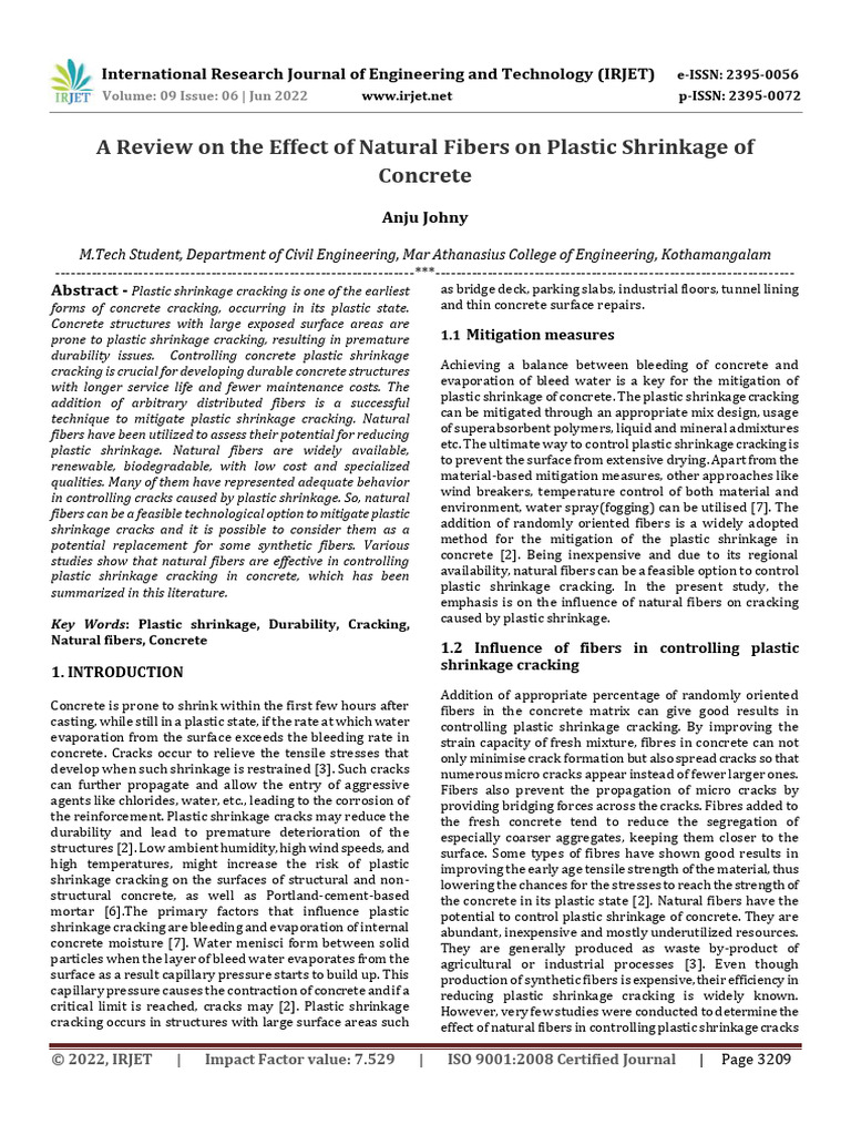 A Review On The Effect of Natural Fibers | PDF | Concrete | Composite ...