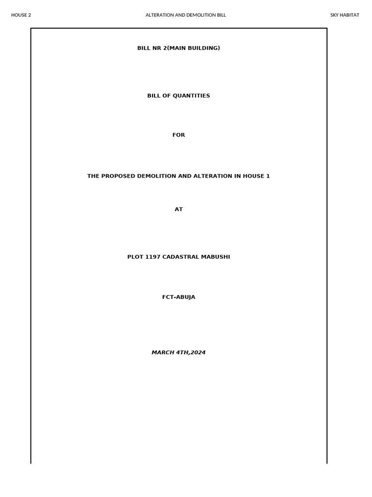 ALTERATION AND DEMOLITION BILL(Mr Hassan) | PDF | Demolition | Pipe ...