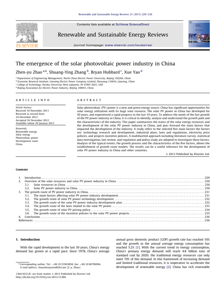 2013#zhen-Yu Zhao#The Emergence of The Solar Photovoltaic Power ...