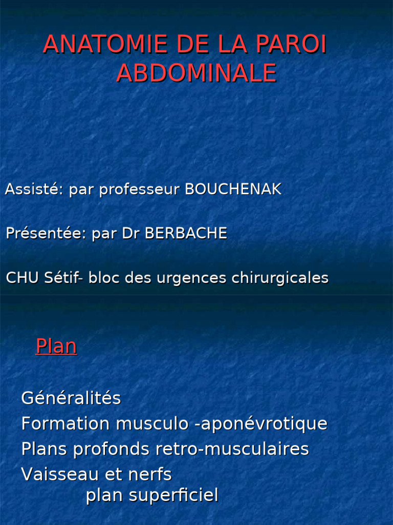 Anatomie de La Paroi Abdominale | PDF | Péritoine | Abdomen