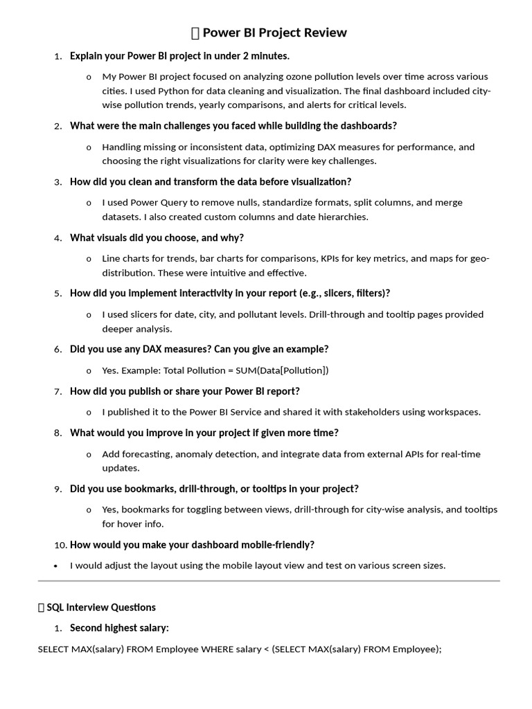Interview Questions For Data Analysis and Data Science | PDF | Database ...