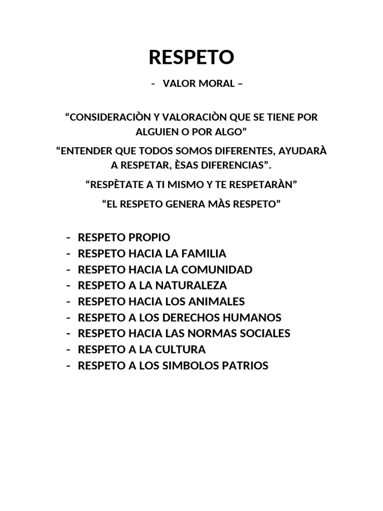 Importancia del Respeto en la Sociedad | PDF