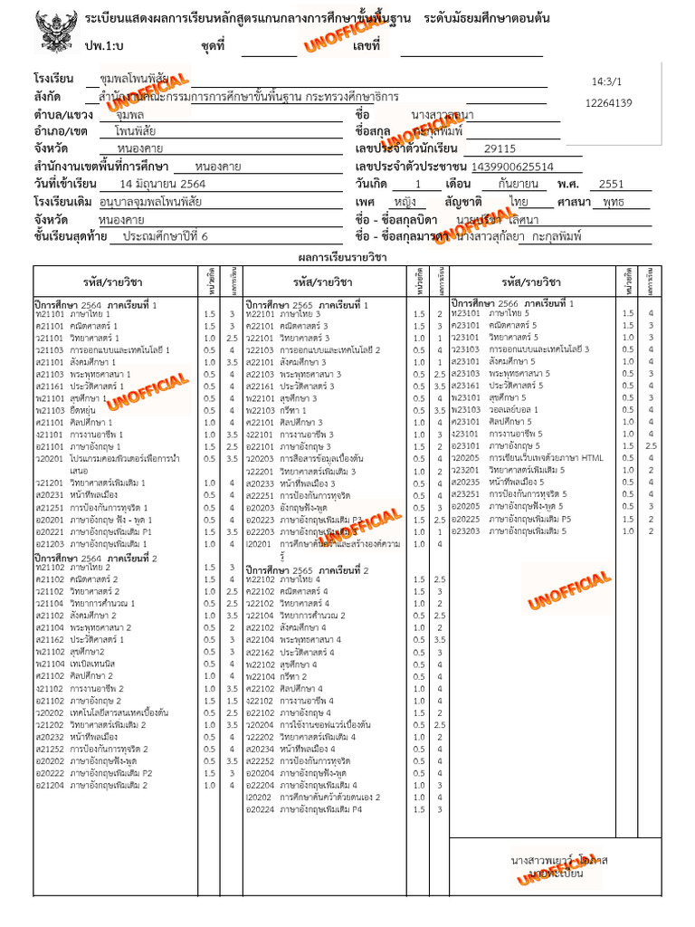 ปพ.1 2566 1 29115 | PDF
