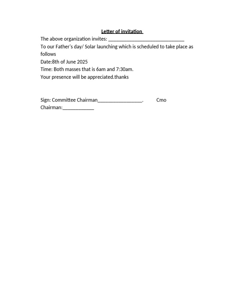 Letter of Invitation CmO | PDF