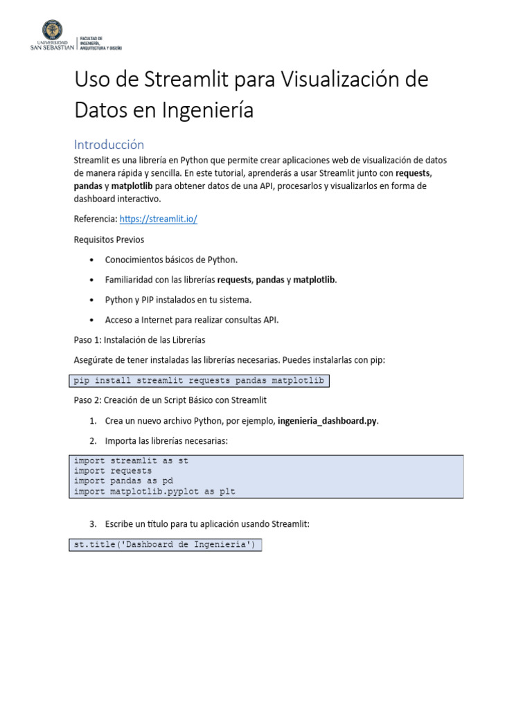 Uso de Streamlit | PDF | Python (lenguaje de programación) | Json