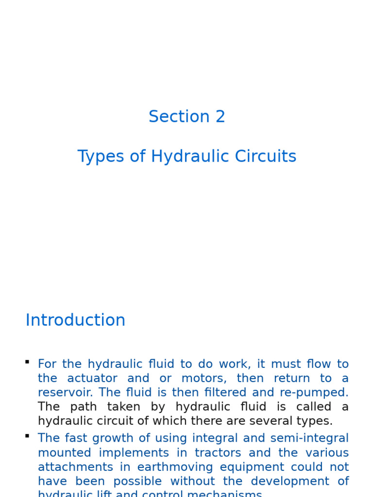 Types of Hydraulic Circuits Explained | PDF | Pump | Mechanical Engineering