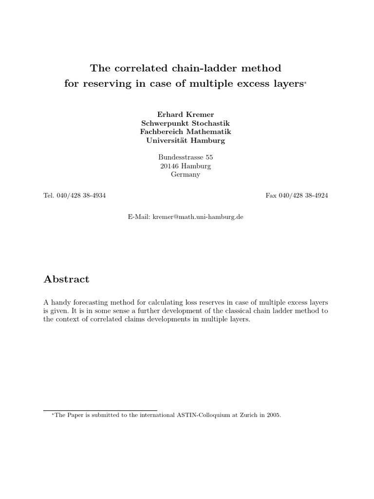 Correlated Chain-Ladder Method for Reserves | PDF | Multivariate ...