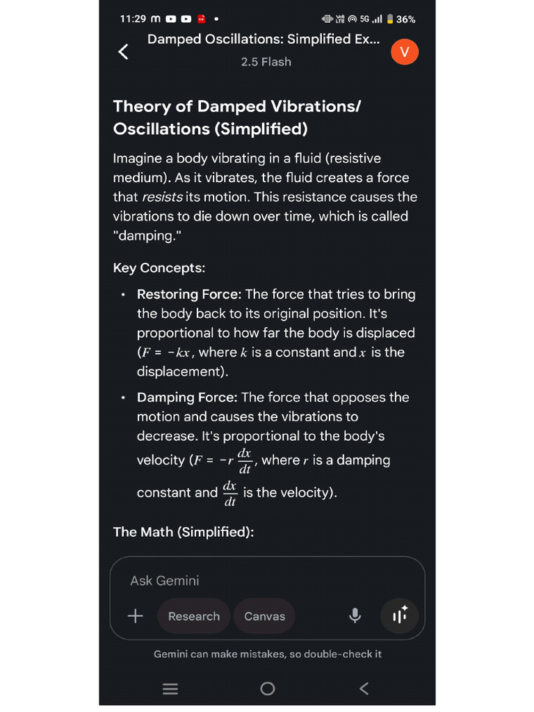 Theory of Damped Oscillation | PDF