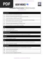 OSCE Checklist Cerebellar Examination | PDF