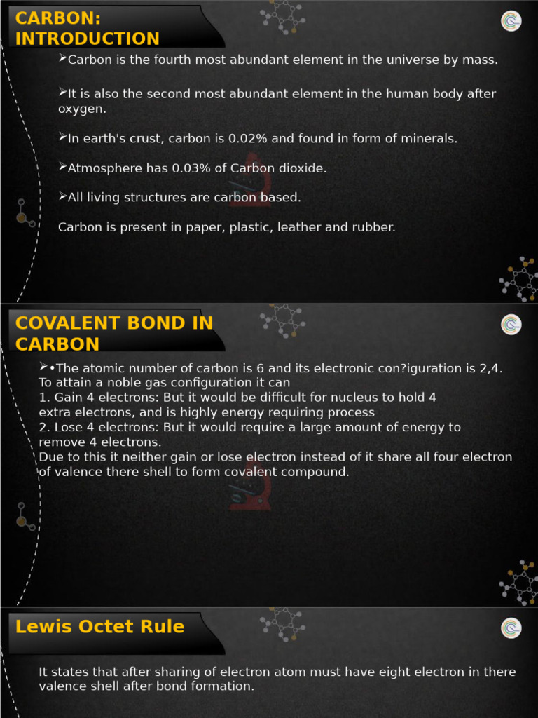 Carbon and Compound | PDF | Carbon | Covalent Bond