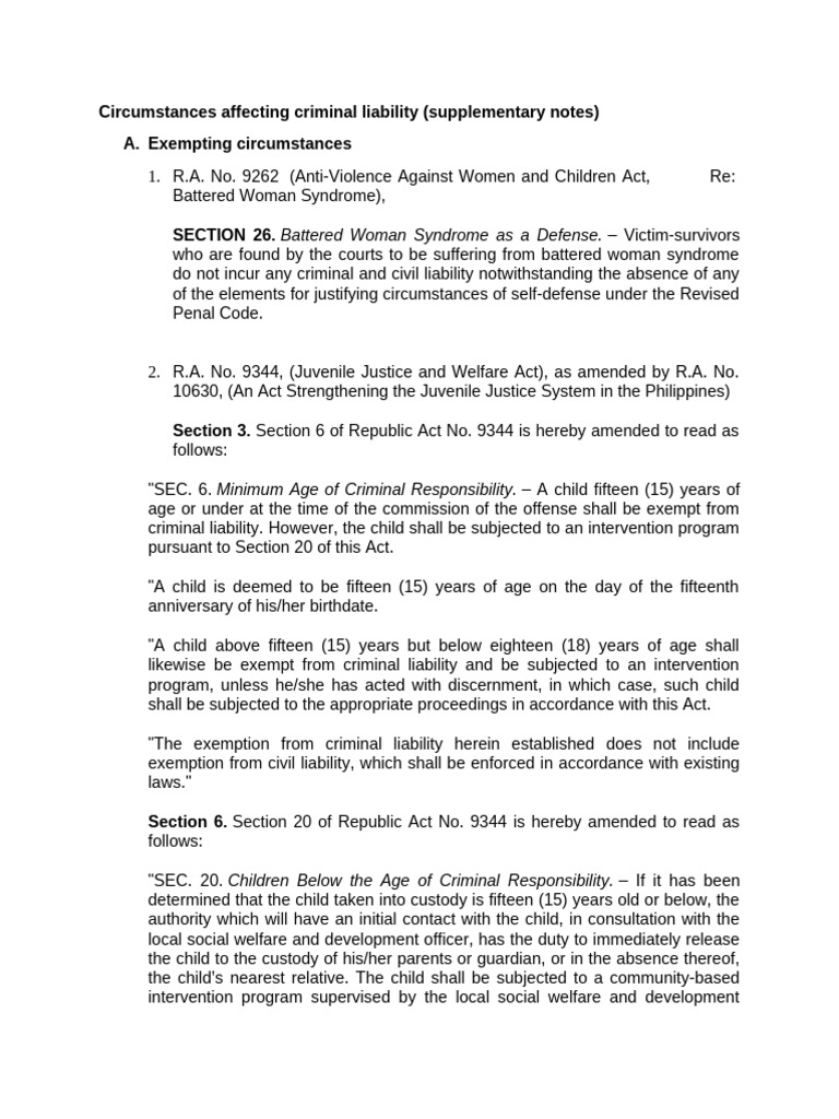 Circumstances Affecting Criminal Liability CrimRev | PDF | Justice ...