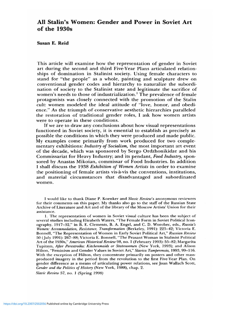 Gender Representation in Soviet Art | PDF | Soviet Union | World Politics