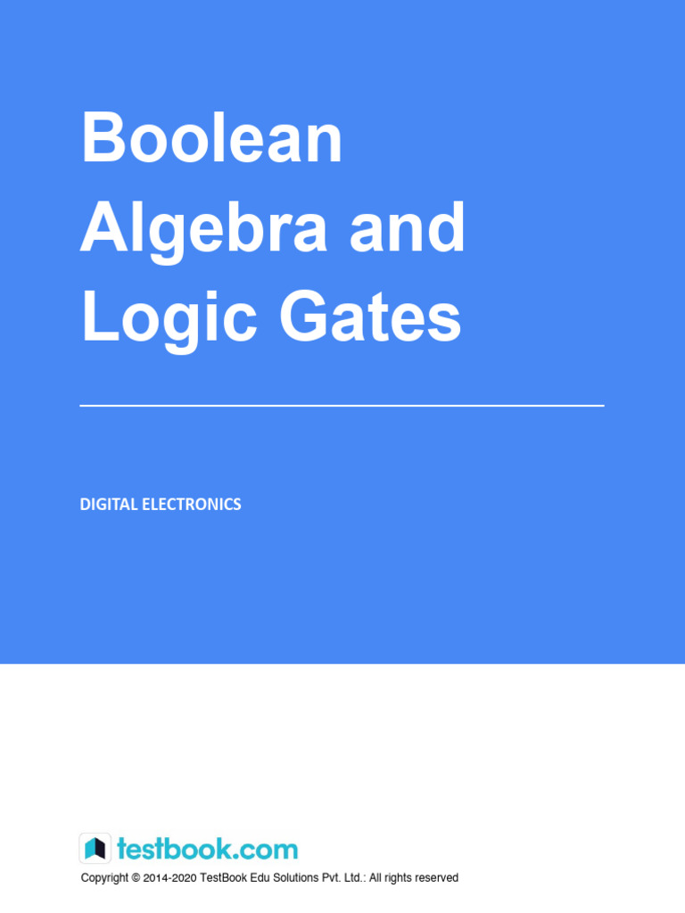 Boolean Algebra And Logic Gates Study Notes Pdf