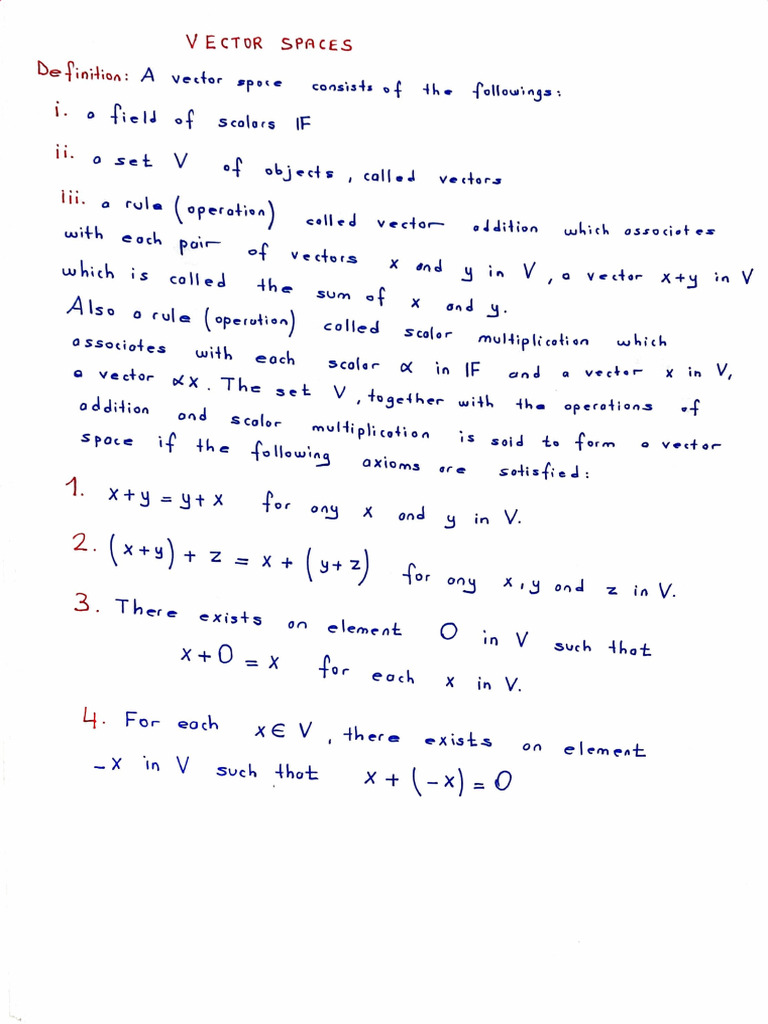 Vector Spaces Subspaces | PDF