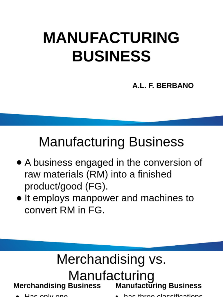 Understanding Manufacturing Business Basics | PDF | Cost Of Goods Sold ...