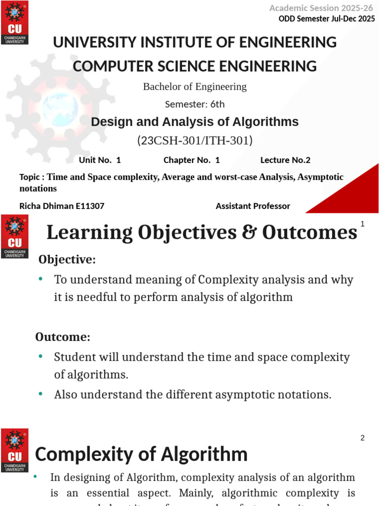 1.2 - Complexity Analysis | PDF | Computational Complexity Theory | Algorithms And Data Structures
