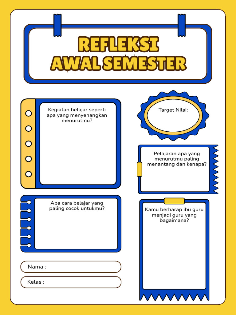 Lembar Refleksi Awal Semester | PDF