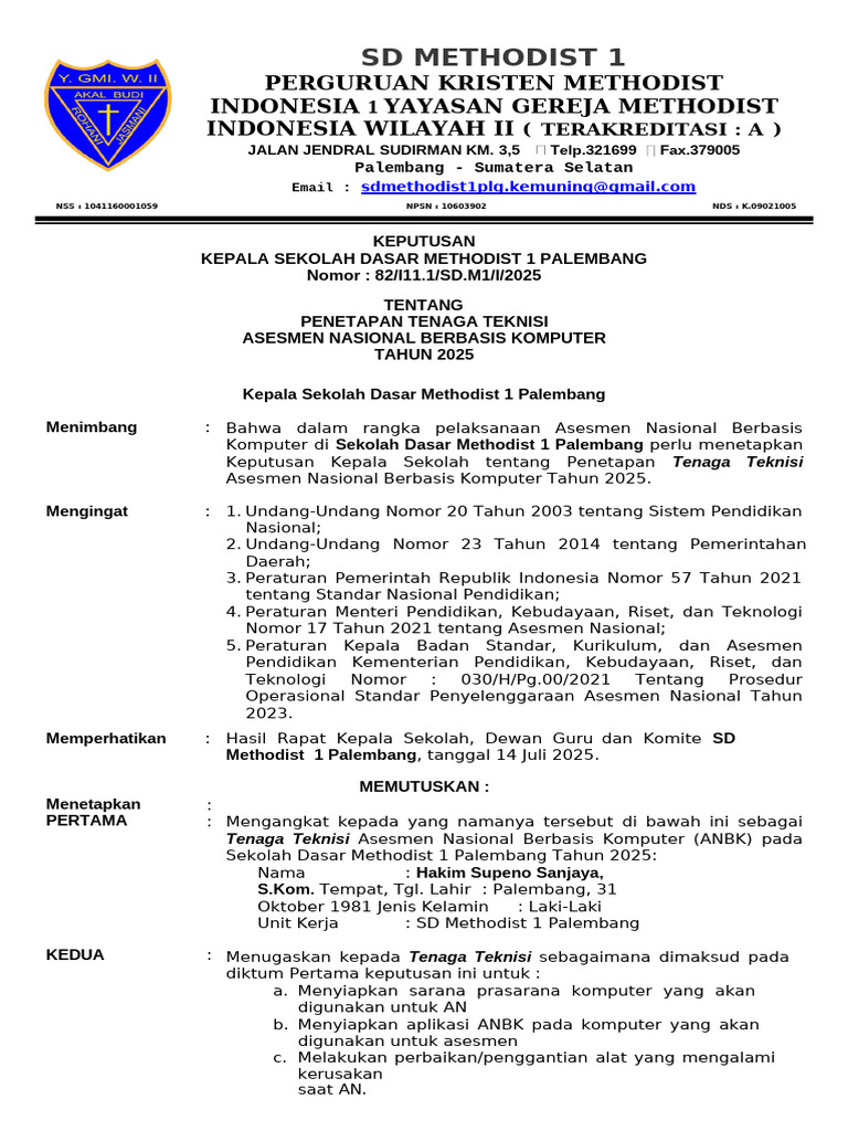 SK Teknisi Anbk 2025 | PDF