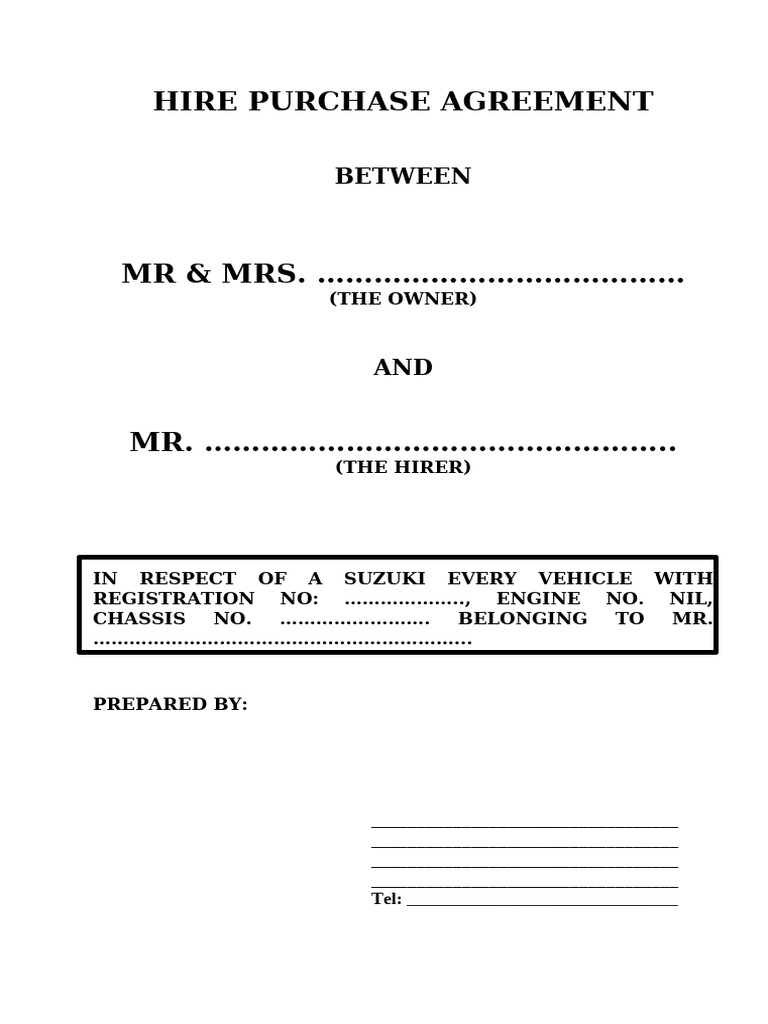 Suzuki Every Hire Purchase Agreement | PDF | Guarantee | Insurance