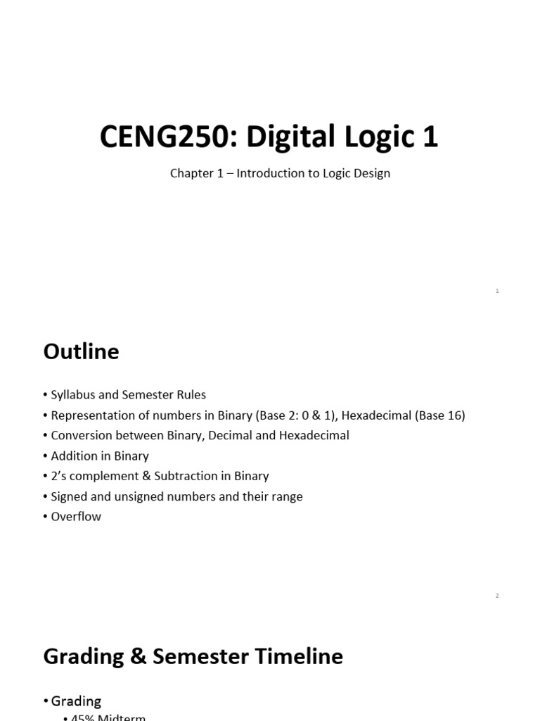 CENG250 Chapter 1 Part 1 | PDF | Bit | Elementary Mathematics