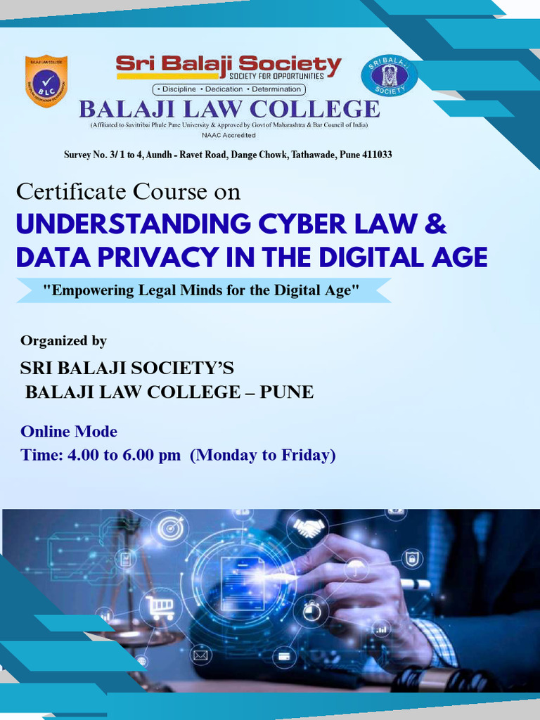 Certificate Course On Understanding Cyber Law & Data Privacy in The Digital Age (2) - 2 ...
