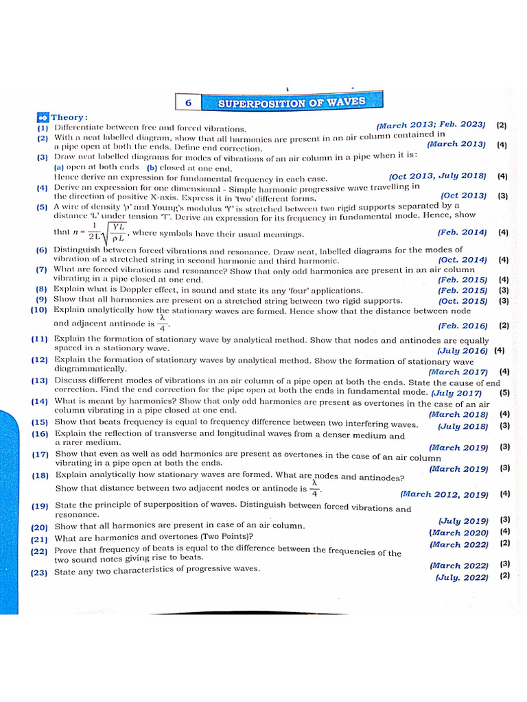 Superposition of Waves (Phy) | PDF