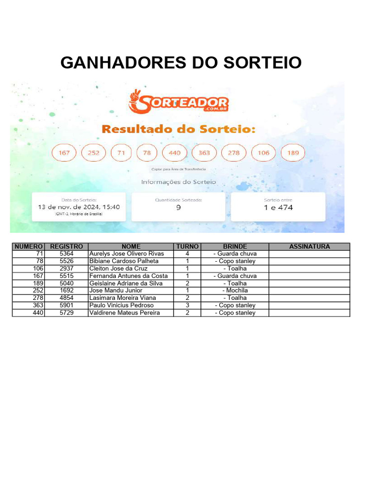 Sorteio | PDF
