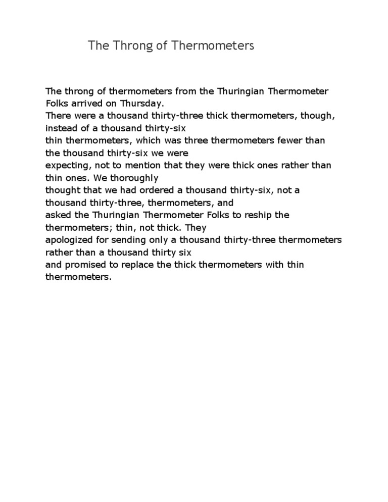 The Throng of Thermometers | PDF | Law | History