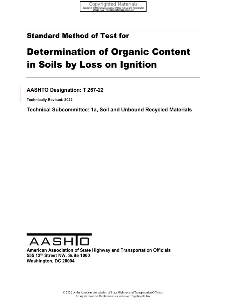Aashto T267-22 | PDF