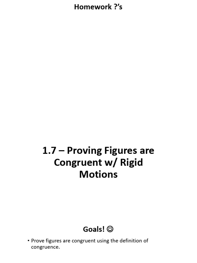 1.7 - Proving Congruence W. Rigid Motions | PDF
