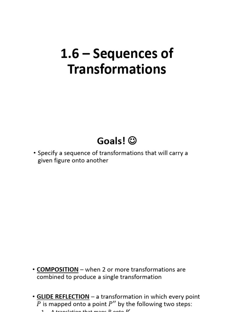 1.6 - Sequences of Transformations | PDF