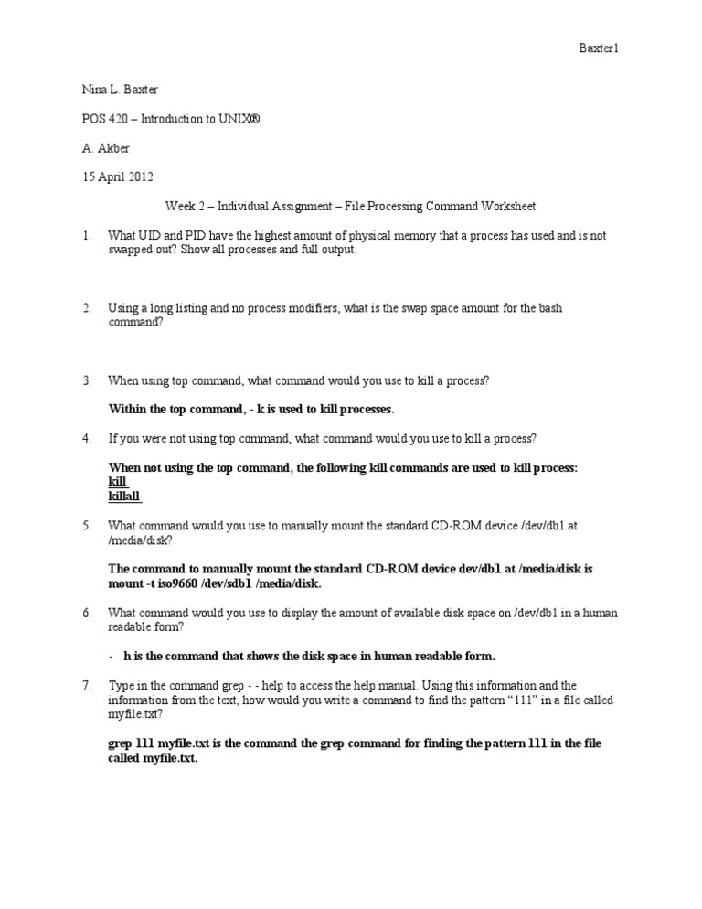 POS420 Baxter1 Week#2 FileProcessingCommand | PDF | Technology & Engineering