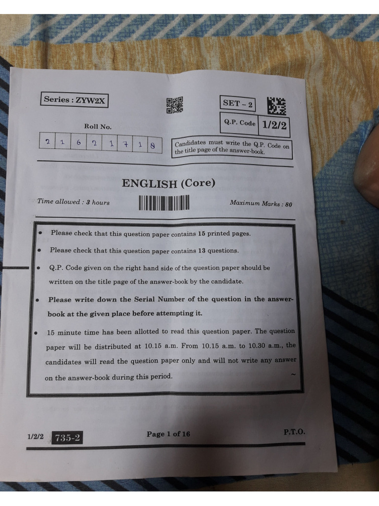 English Cbse Board Paper | PDF