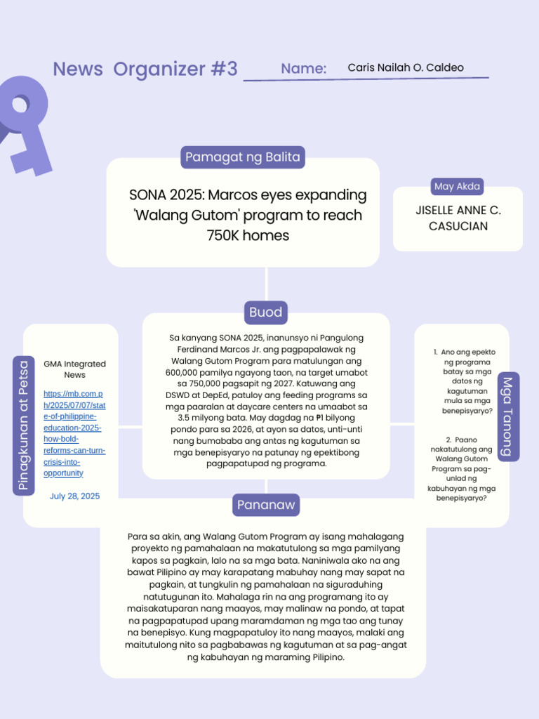 Simple Purple Key Concept Map Graphic Organizer PDF | PDF