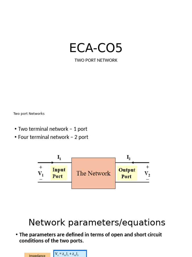 Two-Port Network Parameters Explained | PDF | Electrical Impedance ...