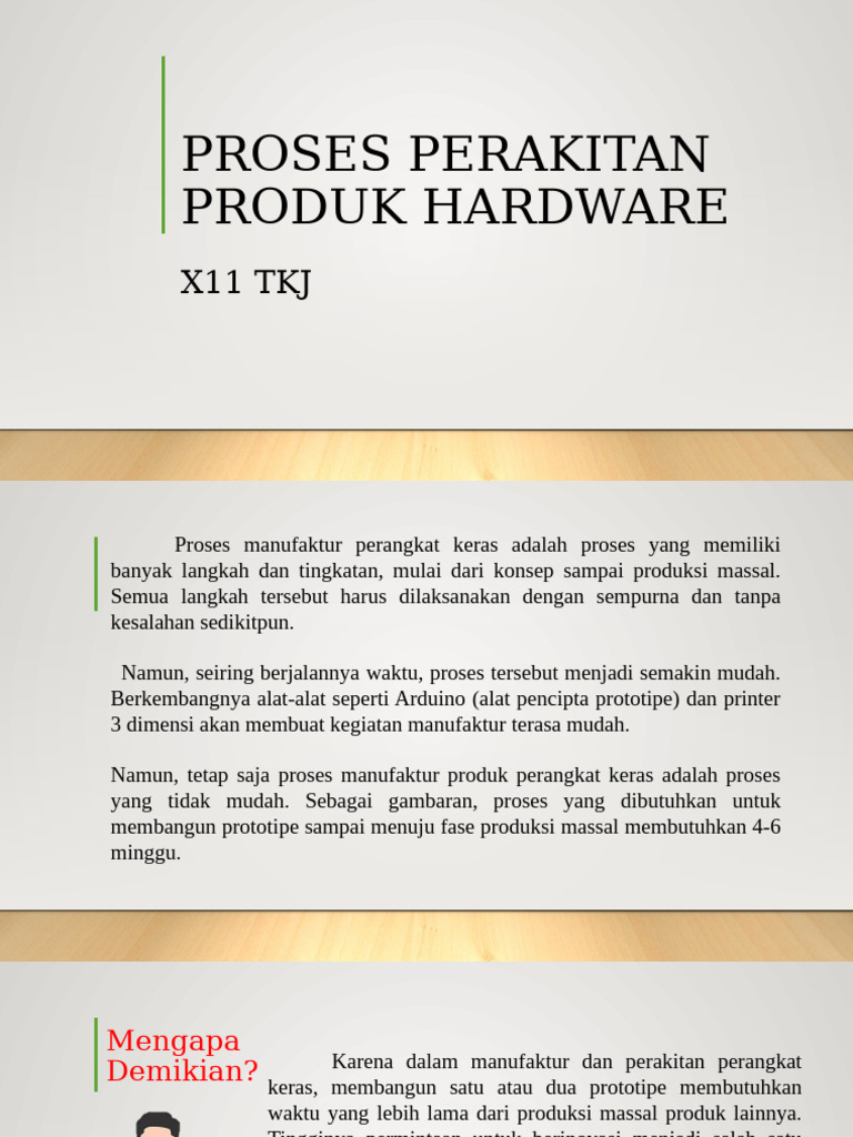Proses Perakitan Produk Hardware | PDF