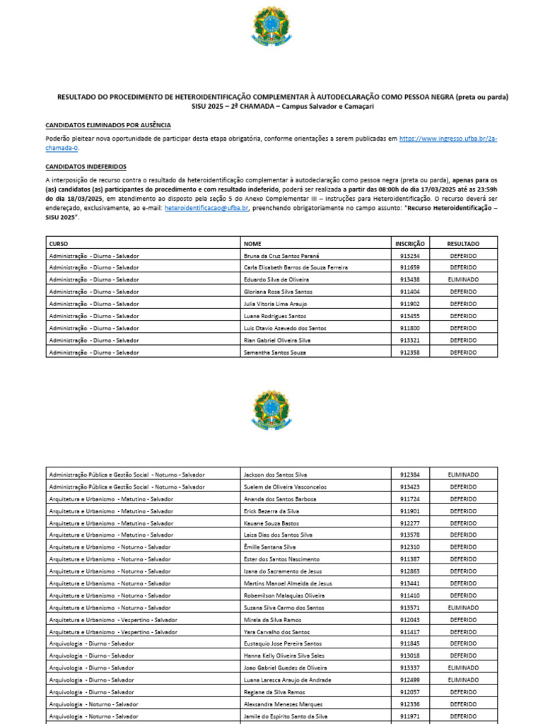 Resultado HT Sisu 2025 2c | PDF | Engenharia