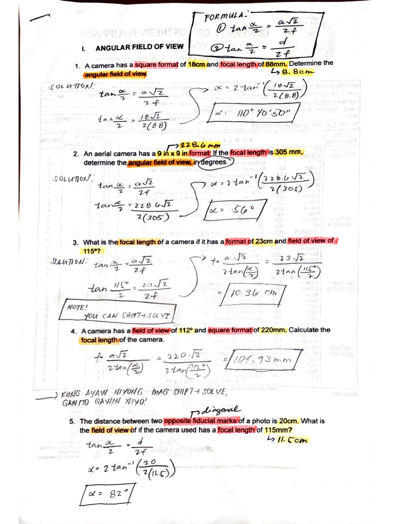Angular Field of View | PDF